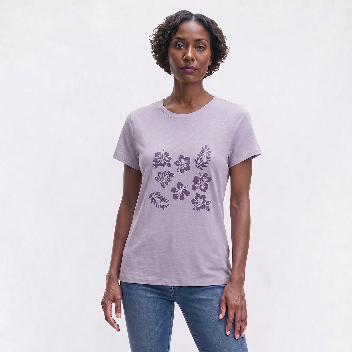 Click here for Petite Mountain Ridge Hawaiian Lei Crew Neck Graph... prices